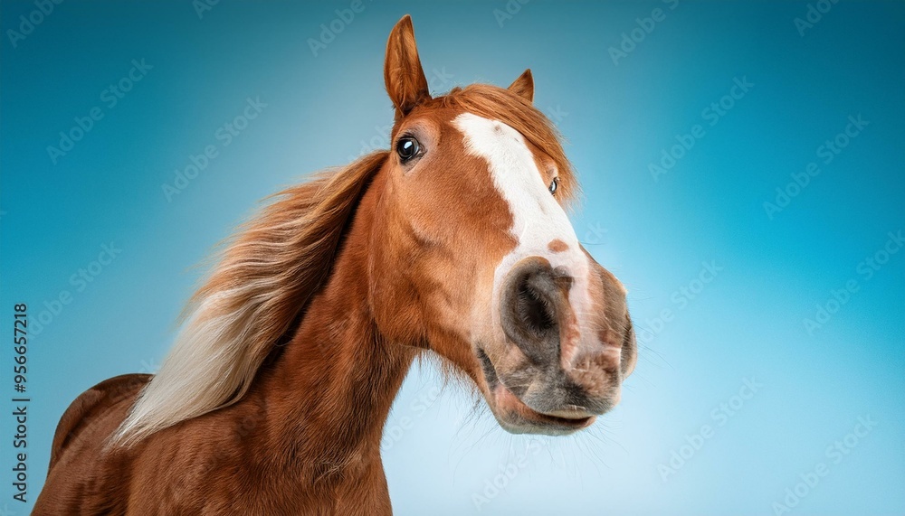 Foto de Stock UN caballo realista. El modelo del caballo se representa ...