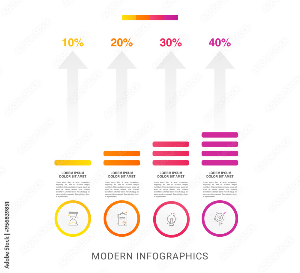 Presentation of modern vector infographic. Business template with 4 ...