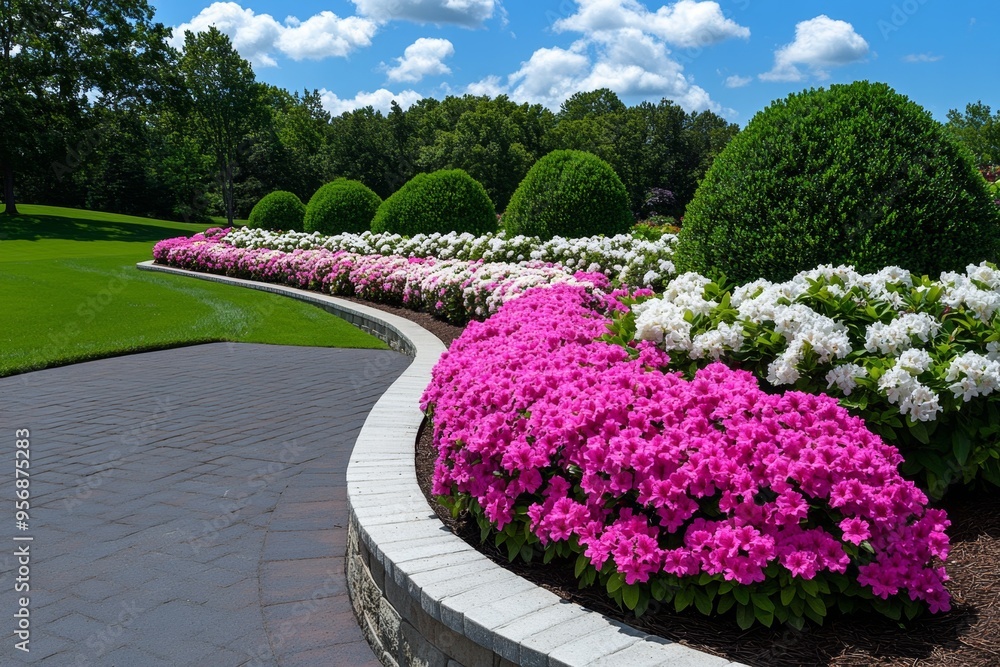 Flowering hedges, garden boundaries, bursts of color add structure and ...
