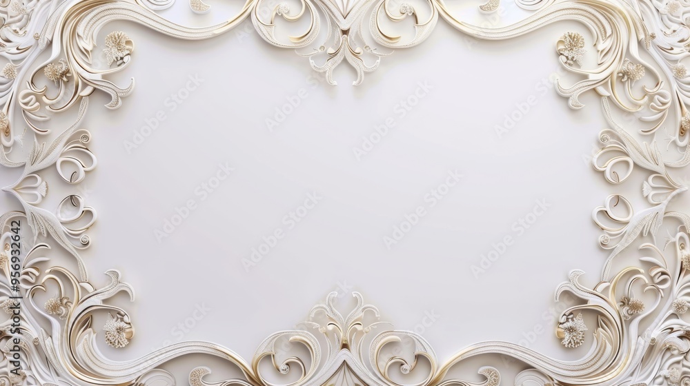 Islamic arabic arabesque ornament border luxury abstract white ...