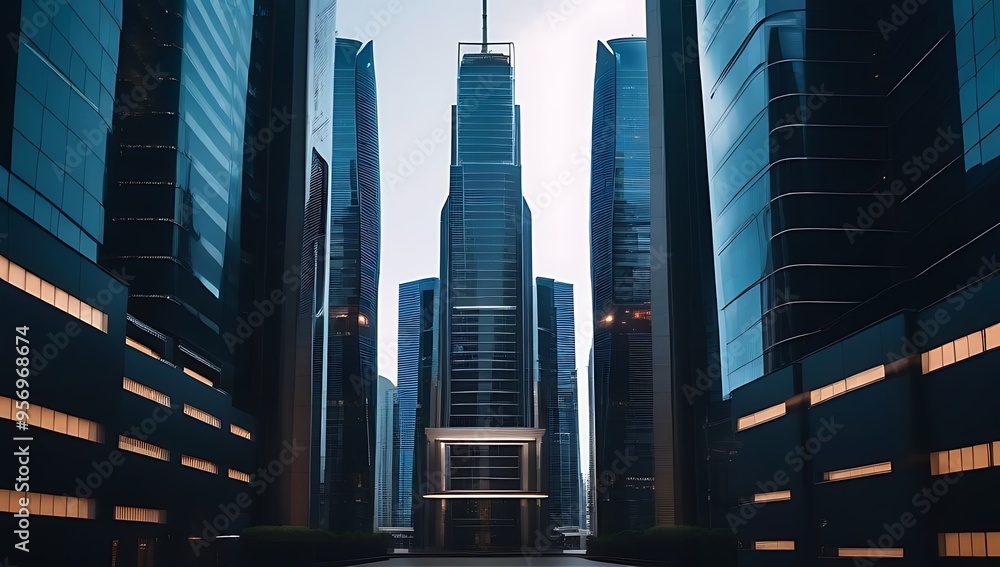 tall skyscrapers mega pack collection isolated background modern ...