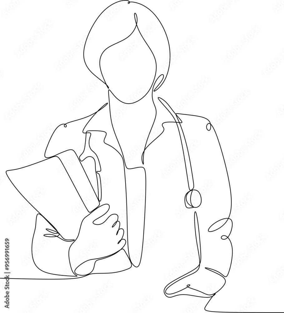 Continuous one line drawing of healthcare activity concept. Vector ...