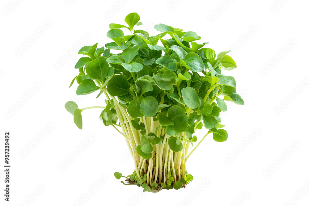 Stock-Foto „Curly cress plant isolated on a white transparent ...