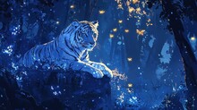Cat In Mystic Blue Forest Free Stock Photo - Public Domain Pictures