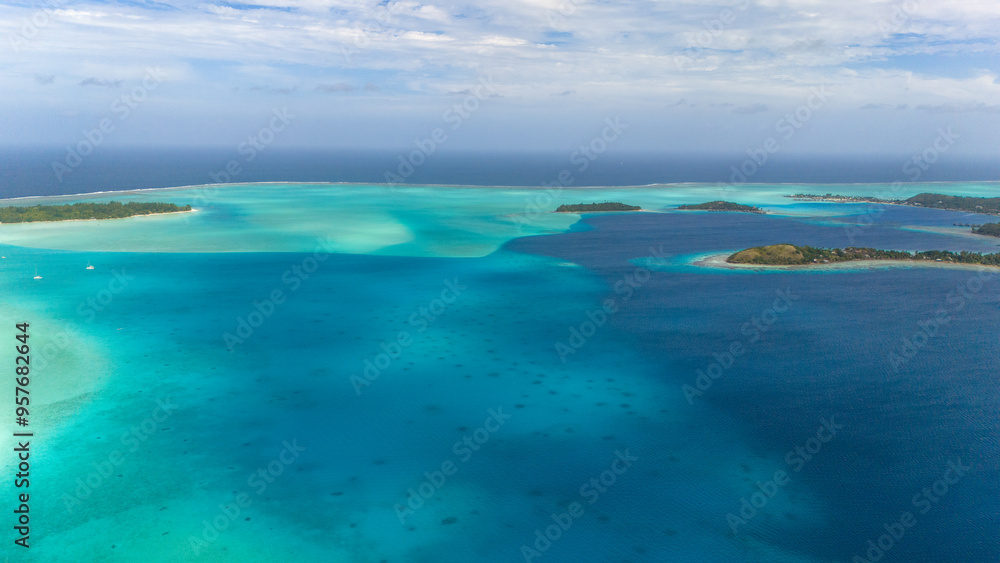 Multiple shades of blue, turquoise and azure ocean sea water ...