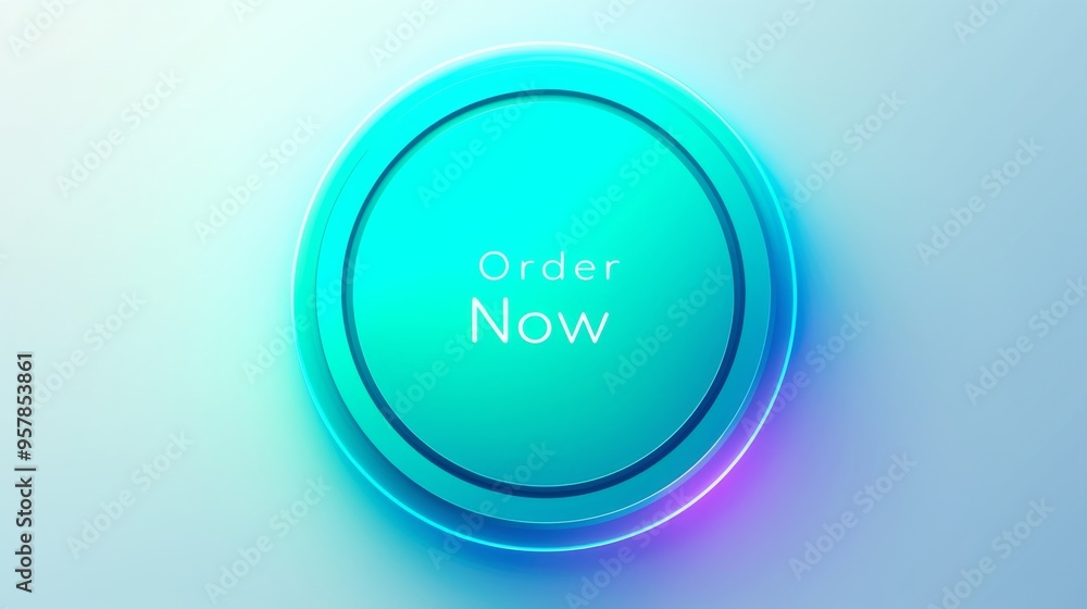 Modern 'Order Now' Button with Light Blue and Green Gradients ...