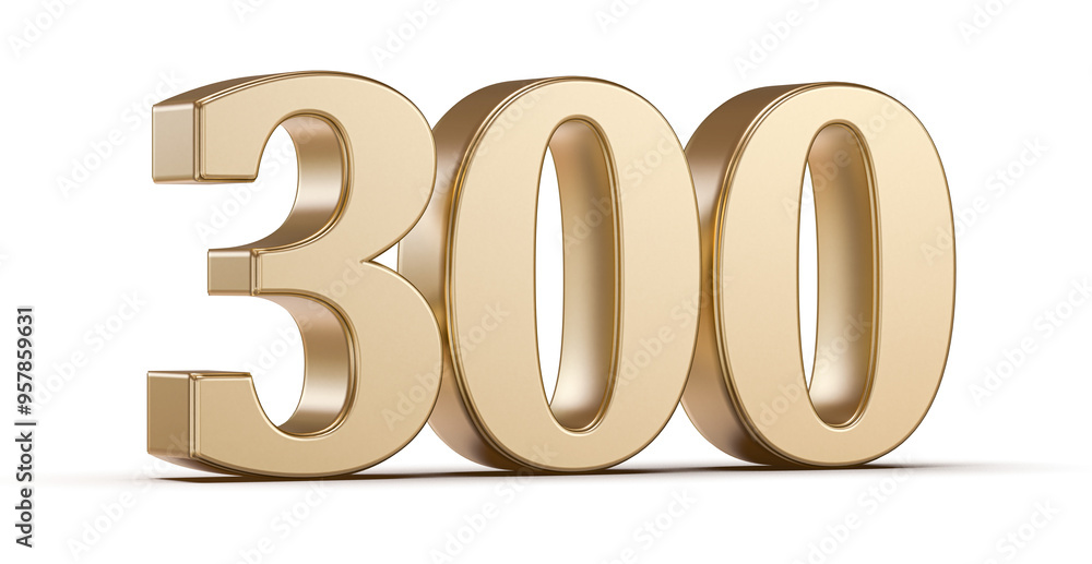 Gold 3D Number 300 Stock Illustration | Adobe Stock
