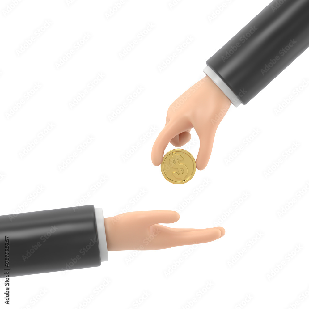 Transparent Backgrounds Mock-up. Businessman giving money to beggar ...