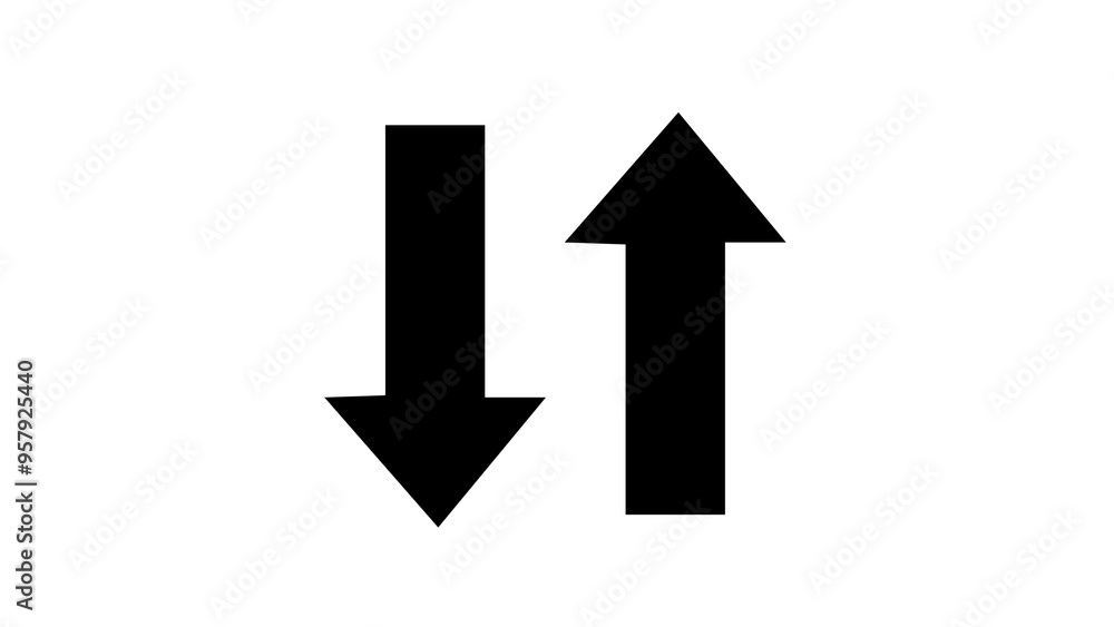 Up down directional black arrow. Arrow keys pointing up down with white ...