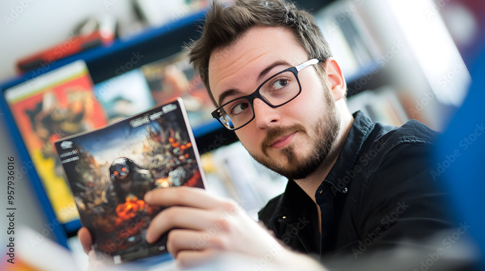 Professional Video Game Developer Concentrating on New Release Disc ...