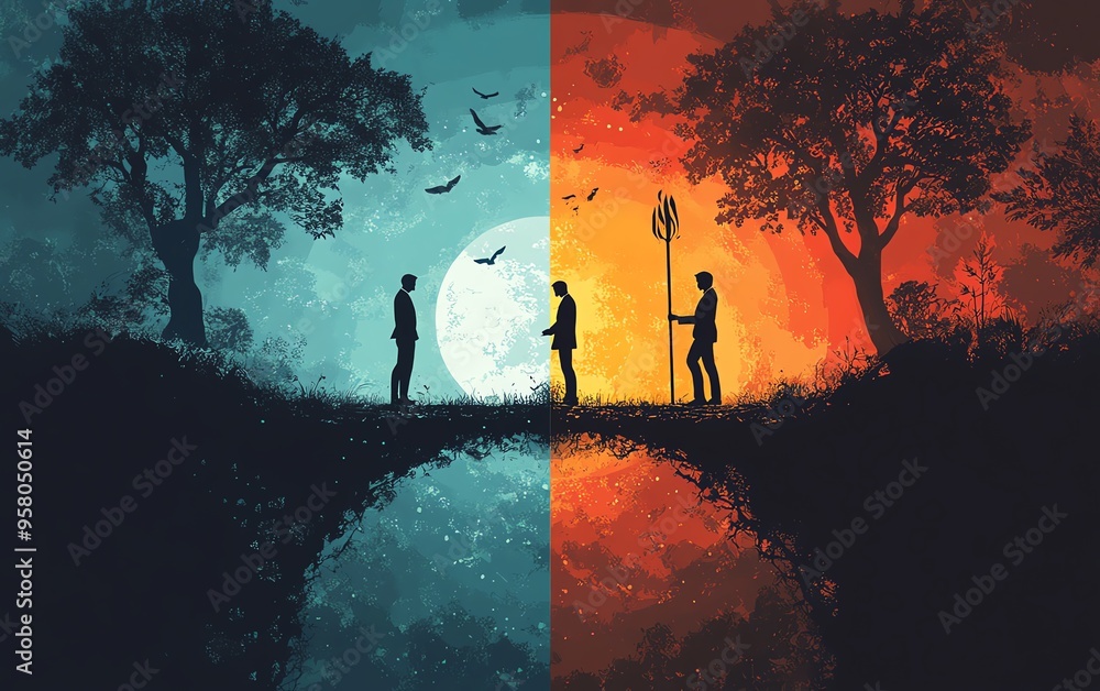 Good vs bad choice in business ethics, depicted with imagery showing ...