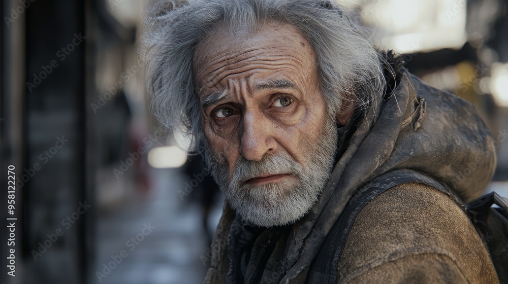 Typical Middle Eastern clothing worn by an elder on a historic street ...