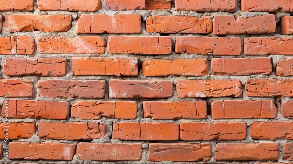 Faded Red Brick Wall, a textured backdrop showcasing the beauty of aged ...
