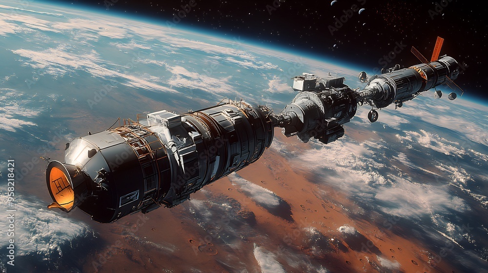 Stockillustrationen Space exploration roadmap current Earth orbit ...