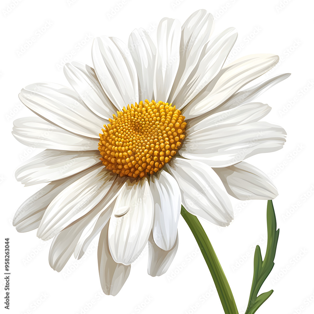 Beautiful single daisy flower isolated on white background, perfect for ...