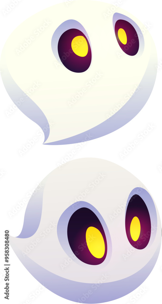 Halloween ghost font, colon punctuation sign. Cartoon evil type, funny ...