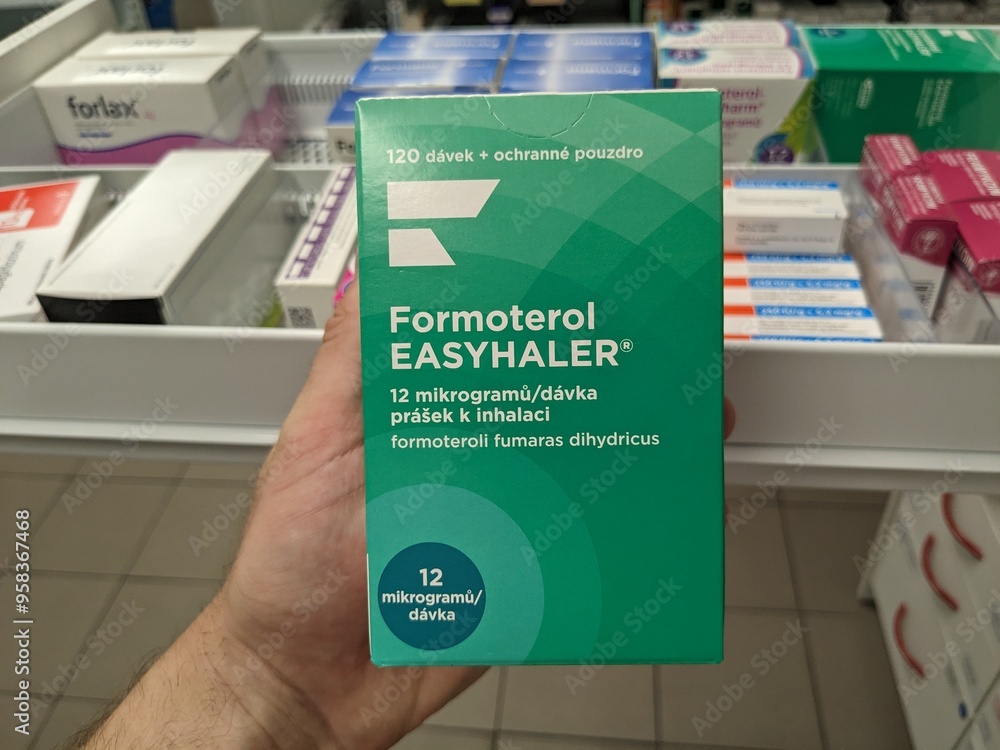 Prague, Czech Republic - August 28 2024: FORMOTEROL EASYHALER inhaler ...