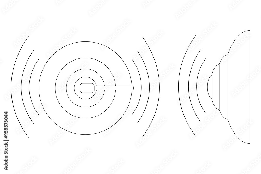 Black and white outline of a school bell ringing, perfect for back-to ...