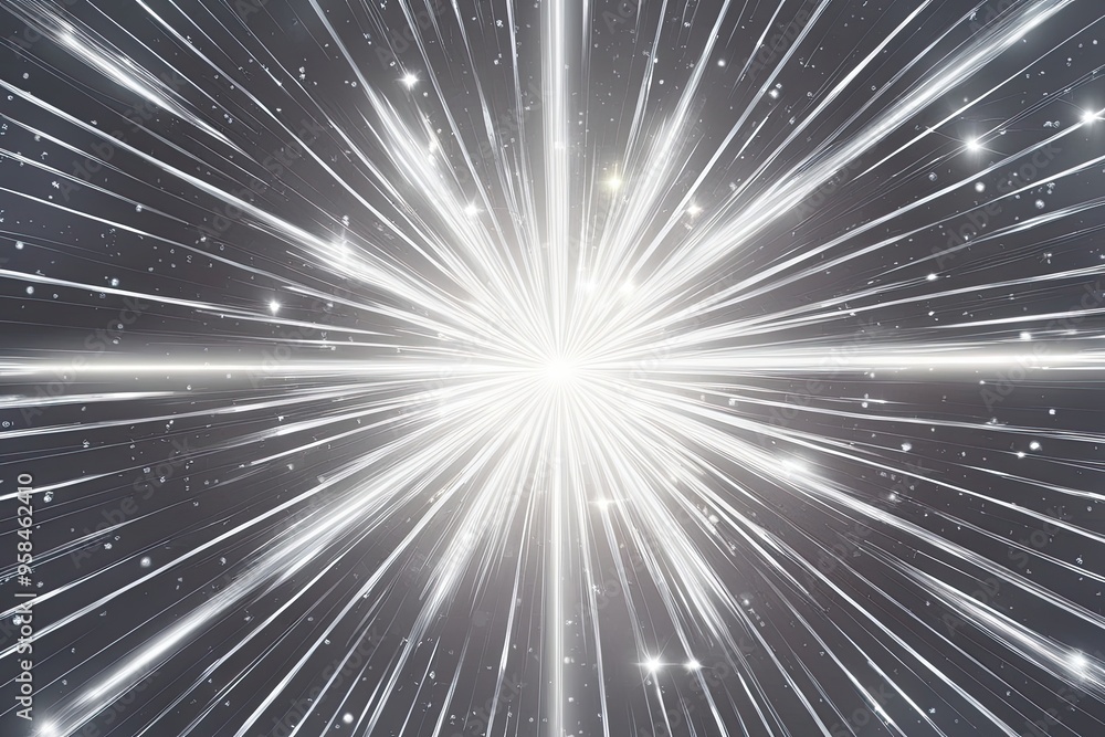 Glowing Silver Star Burst Overlay Effect with Shimmering Brightness ...