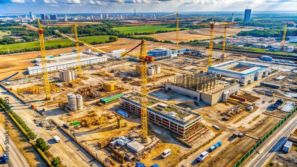 Busy construction site yields to the hum of machinery and wobbling ...
