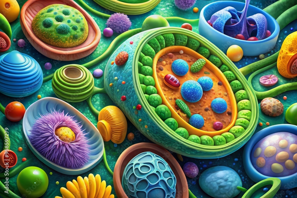 Colorful illustration comparing the structures of animal and plant ... Colorful illustration comparing the structures of animal and plant ...