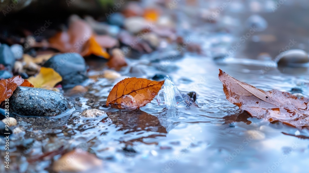 Rainwater runoff carrying microplastics into a freshwater stream ...