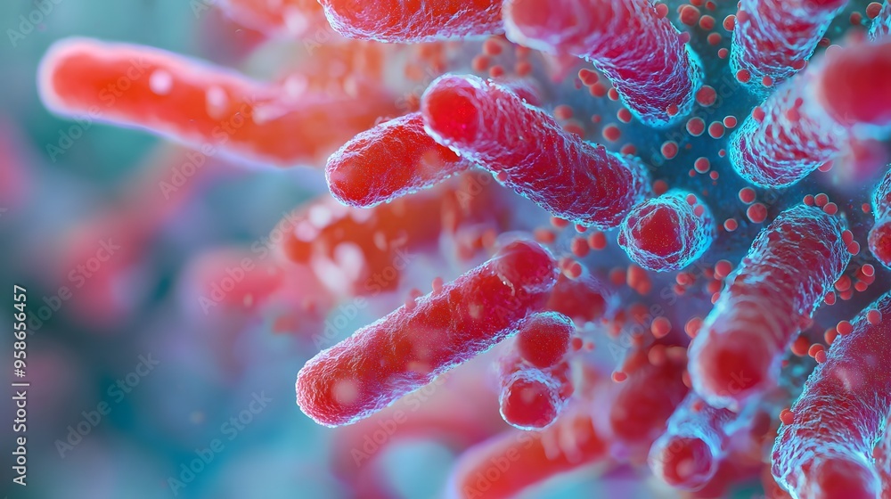 A highly detailed and realistic close-up of this bacteria ...