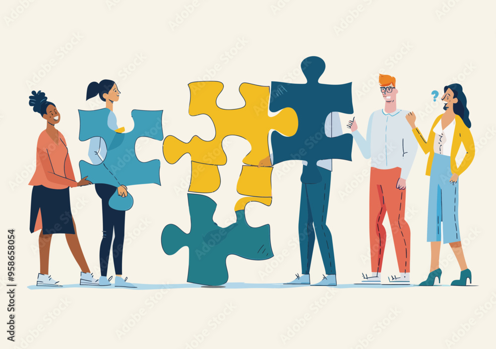 Collaborative Teamwork in Problem Solving with Puzzle Pieces Concept ...