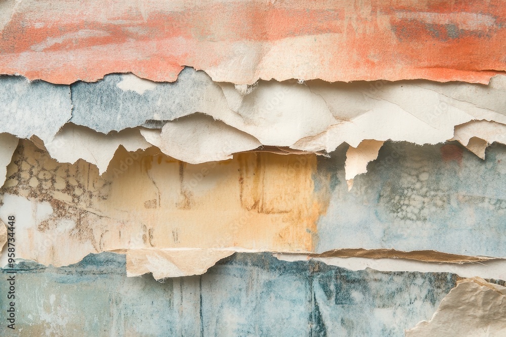Layers of Tattered and Torn Paper with a Vintage Aesthetic Stock Photo ...