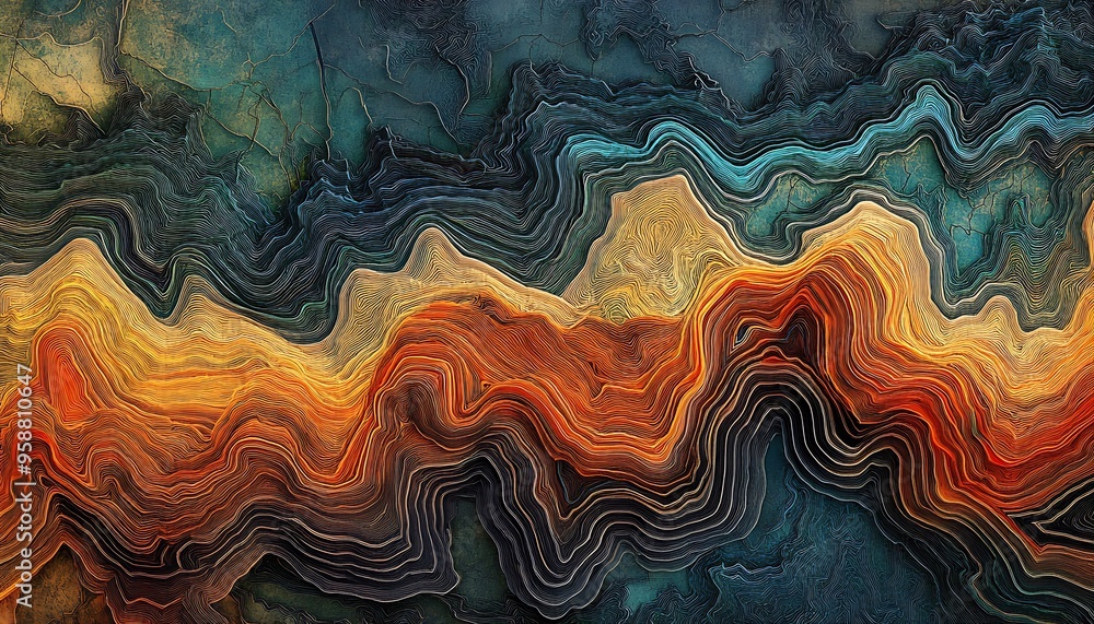 Topographic Map of Mountainous Region Showing Wind Patterns and Energy ...