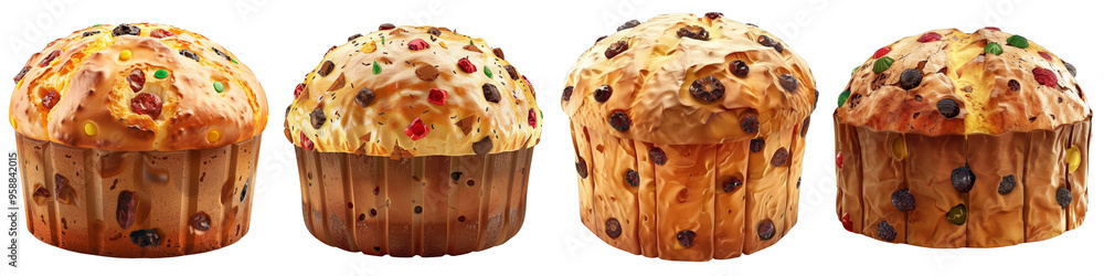 Panettone clipart collection, symbol, logos, icons isolated on ...