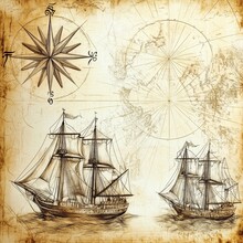 Vintage Ship Map Art Collage Free Stock Photo - Public Domain Pictures