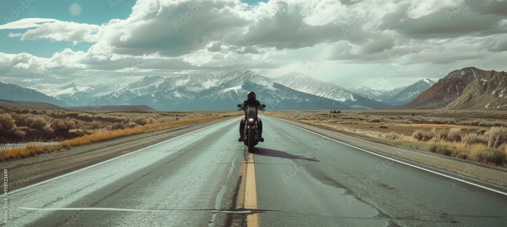 Motorcycle Adventure at Sunset: Open Road Freedom Perfect for Travel ...