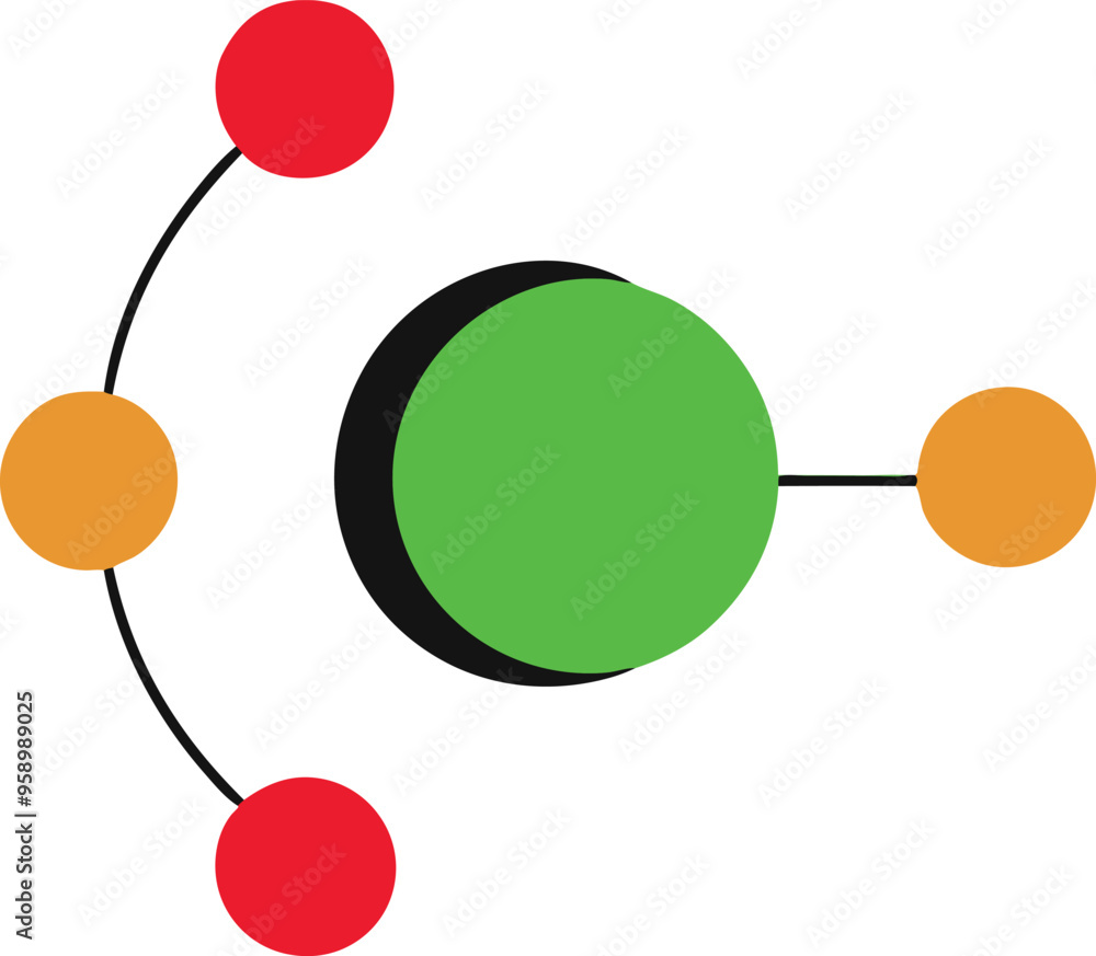 Represents electron distribution in atoms with orbital shapes and ...