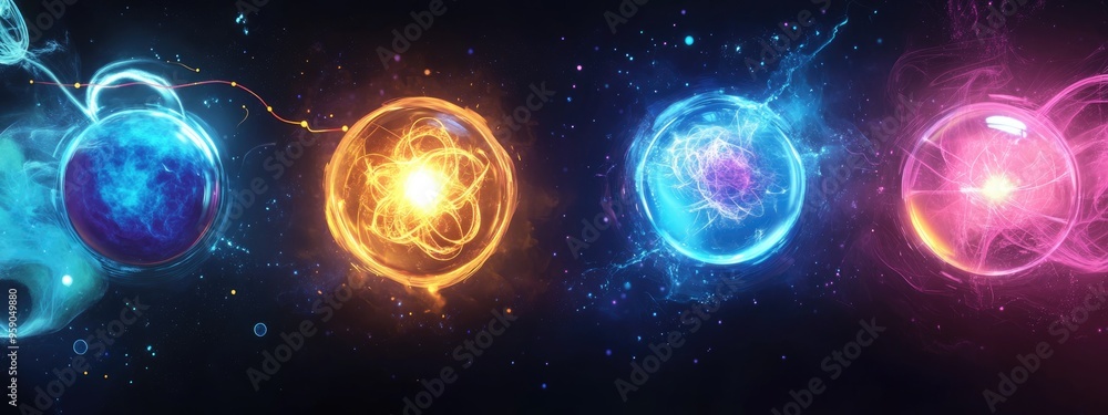 Plasma represented in a 3D cartoon style showcasing the four ... Plasma represented in a 3D cartoon style showcasing the four ...