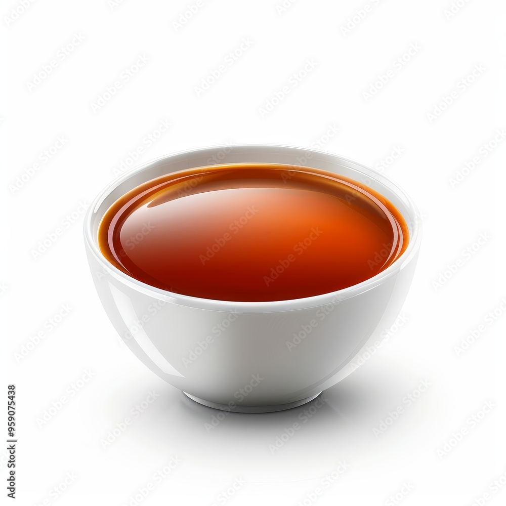 Thai fish sauce in a cup, food element, hyper-realistic illustration ...