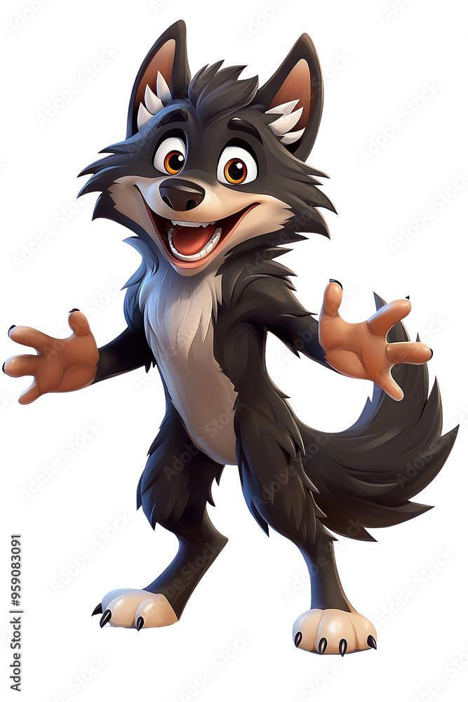 Cartoon werewolf isolated on white or transparent background, png ...