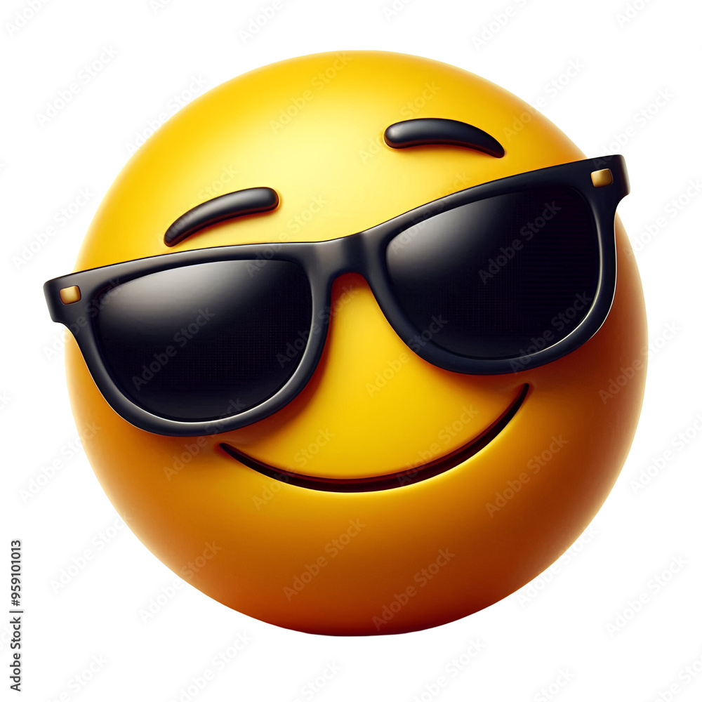 3D emoji face with a cool expression Stock Illustration | Adobe Stock