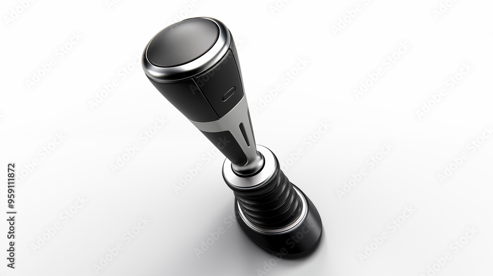 Elegant gear stick and gear shift on a white background, showing their ...