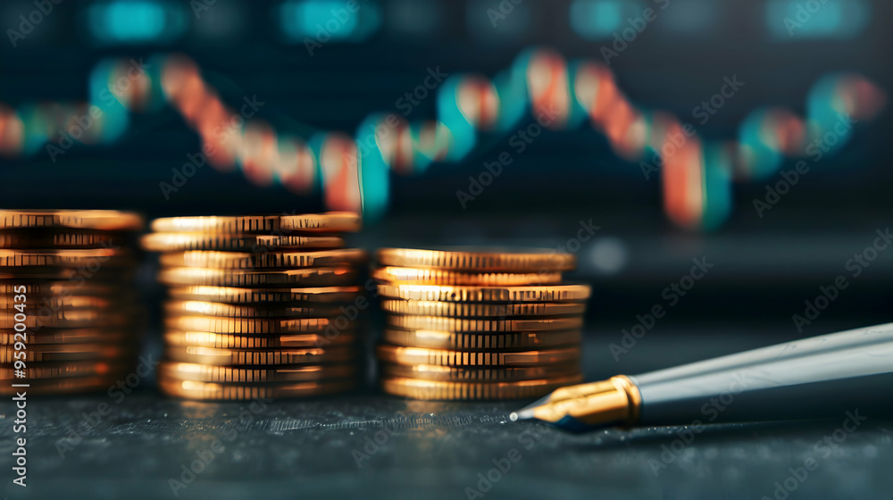 Economy And Finance Background With Money Coins Stock Photo | Adobe Stock