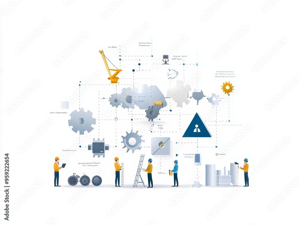 A business leader guiding a team through a complex project, with ...