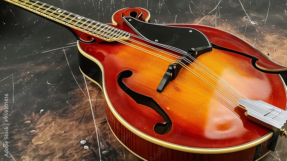 Luthier crafting mandolin focusing on the intricate details of neck ...
