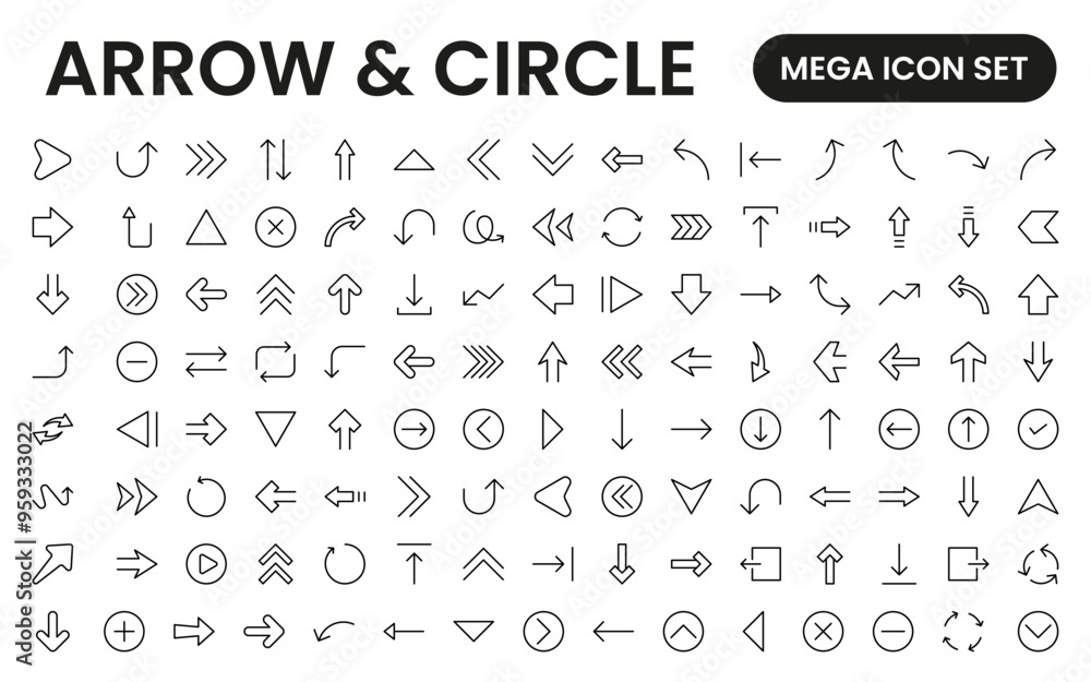 Dynamic Circle and Arrow Icon Set: A Versatile Collection for ...