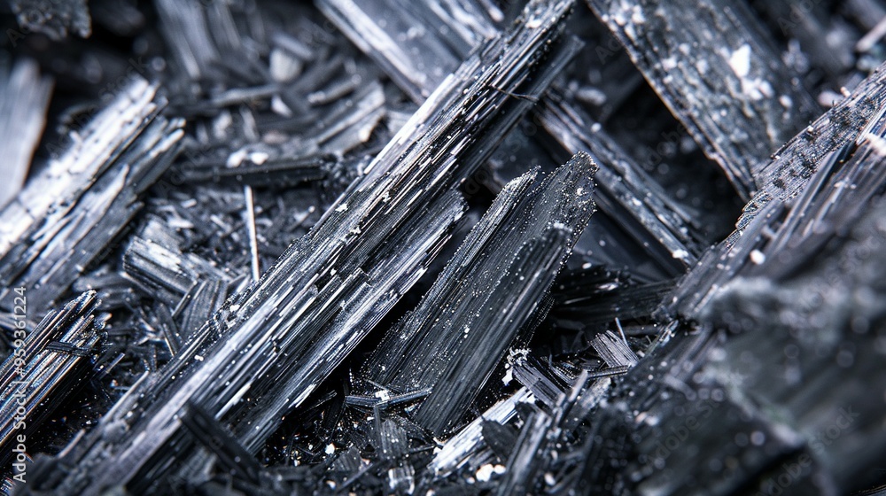 Hazardous Material Study: Close-Up of Asbestos Chrysotile Fibers Under ...