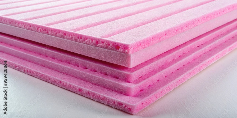 Pink foam board insulation with drainage channels for waterproof and ...