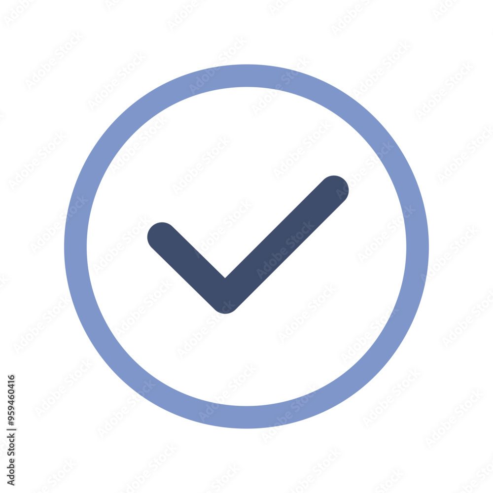 Check mark icon. Blue check mark inside a circle. Ideal for ...