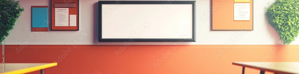 Blank Signboard Model on School Campus Bulletin Board: Showcase Your ...