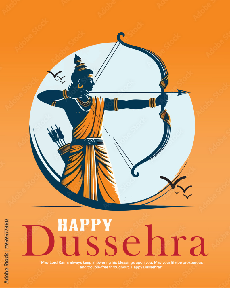 Image vectorielle Stock Happy Dussehra and Subh Vijayadashami with ...