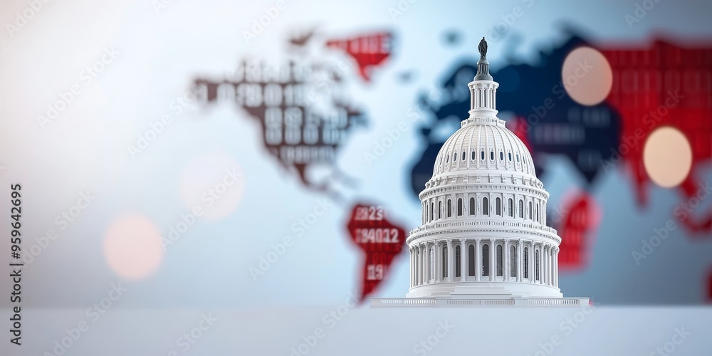 us capitol building with financial data and chart overlay - symbolic of ...