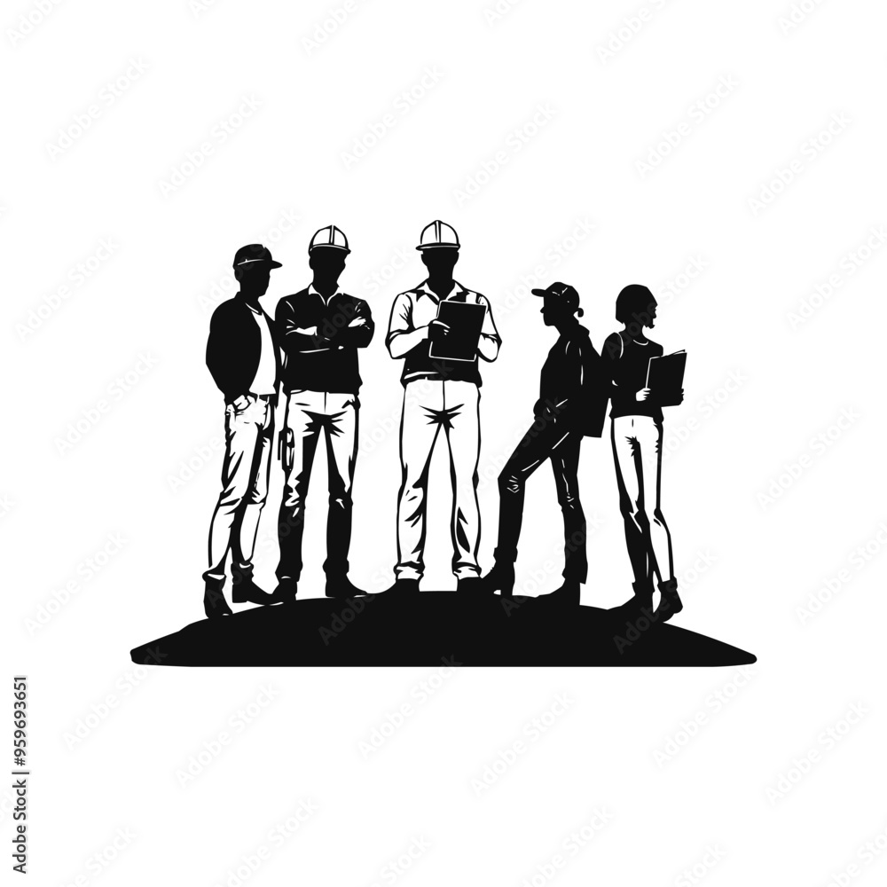 Engineers clipart vector collection, symbol, logos, icons isolated on ...